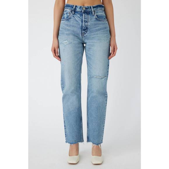 Moussy | Jeans | New Moussy Elma Wide Straight Jean In Blue | Poshmark